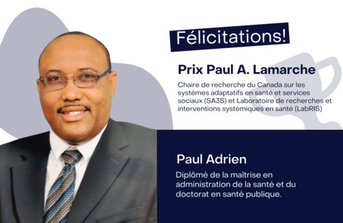 Paul Adrien, diplômé de la maîtrise en administration des services de ...